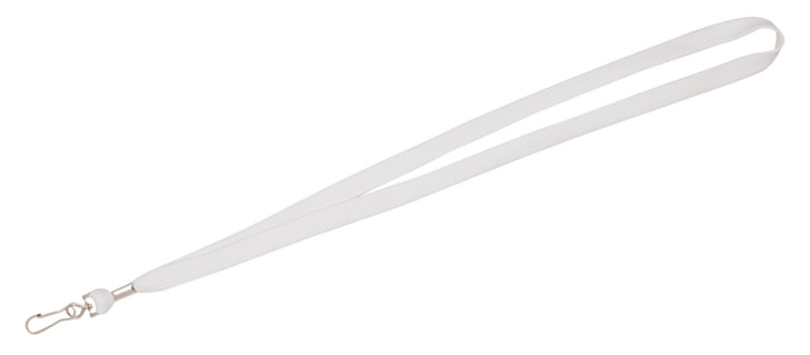 White lanyards are sturdy with their strong woven polyester material