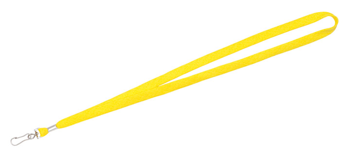 Yellow lanyards in 12mm bootlace come standard with card attachment